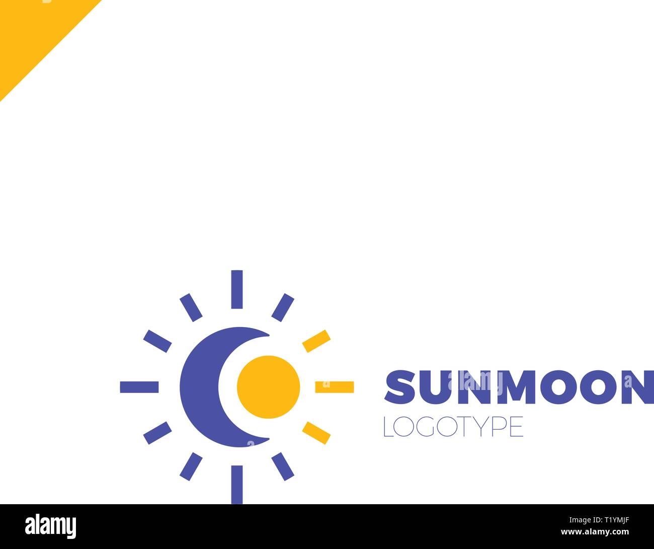 Sun and Moon logo. Abstract vector illustration Stock Vector Image ...