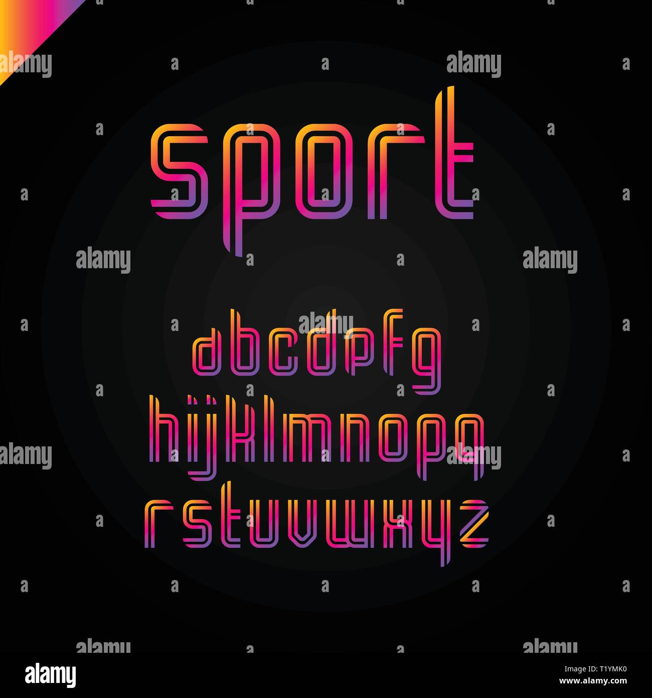 Sport font Vector square alphabet or letter set Stock Vector Image ...