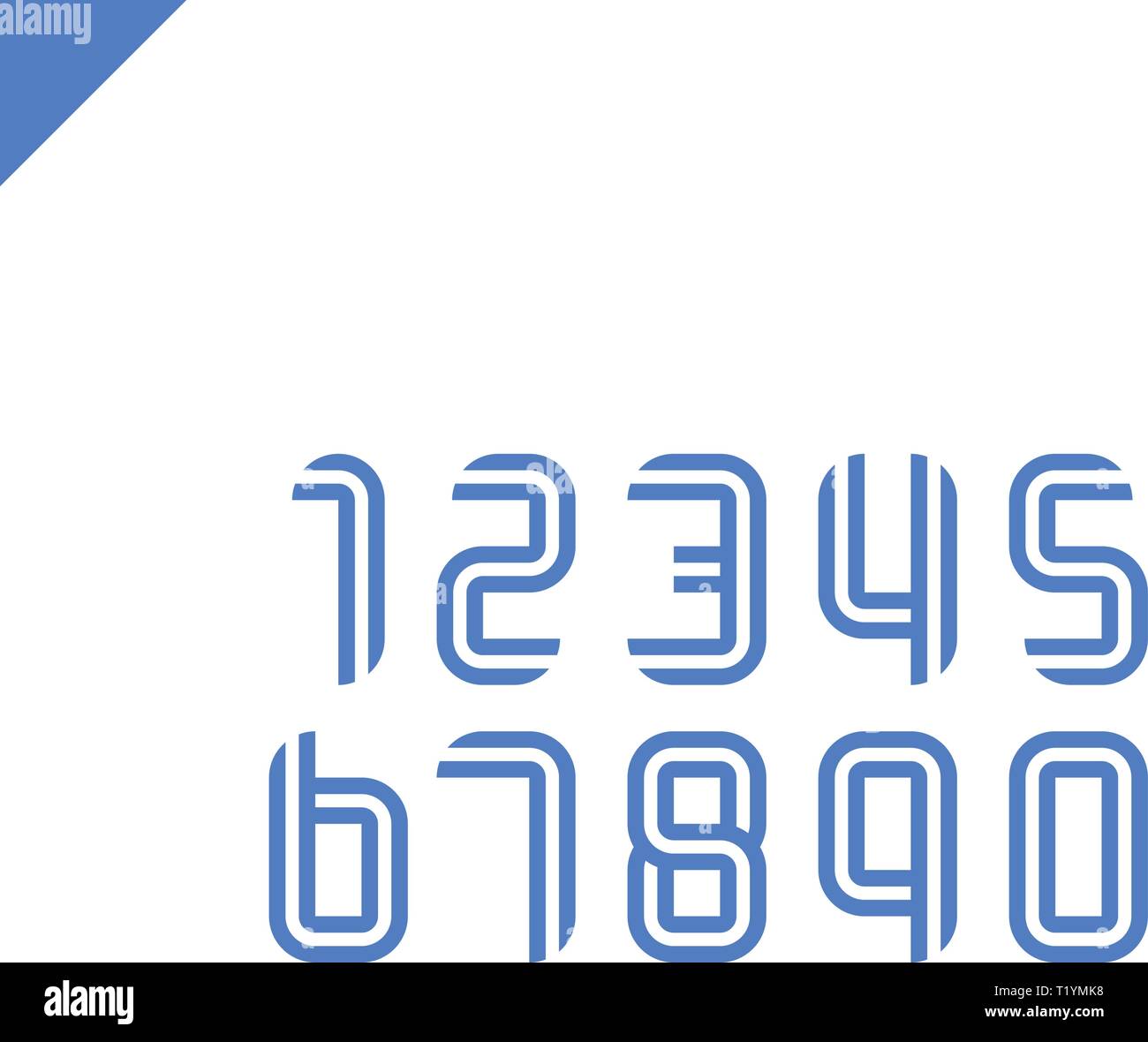 Sport Font Numbers set logos formed by parallel lines. Vector design ...