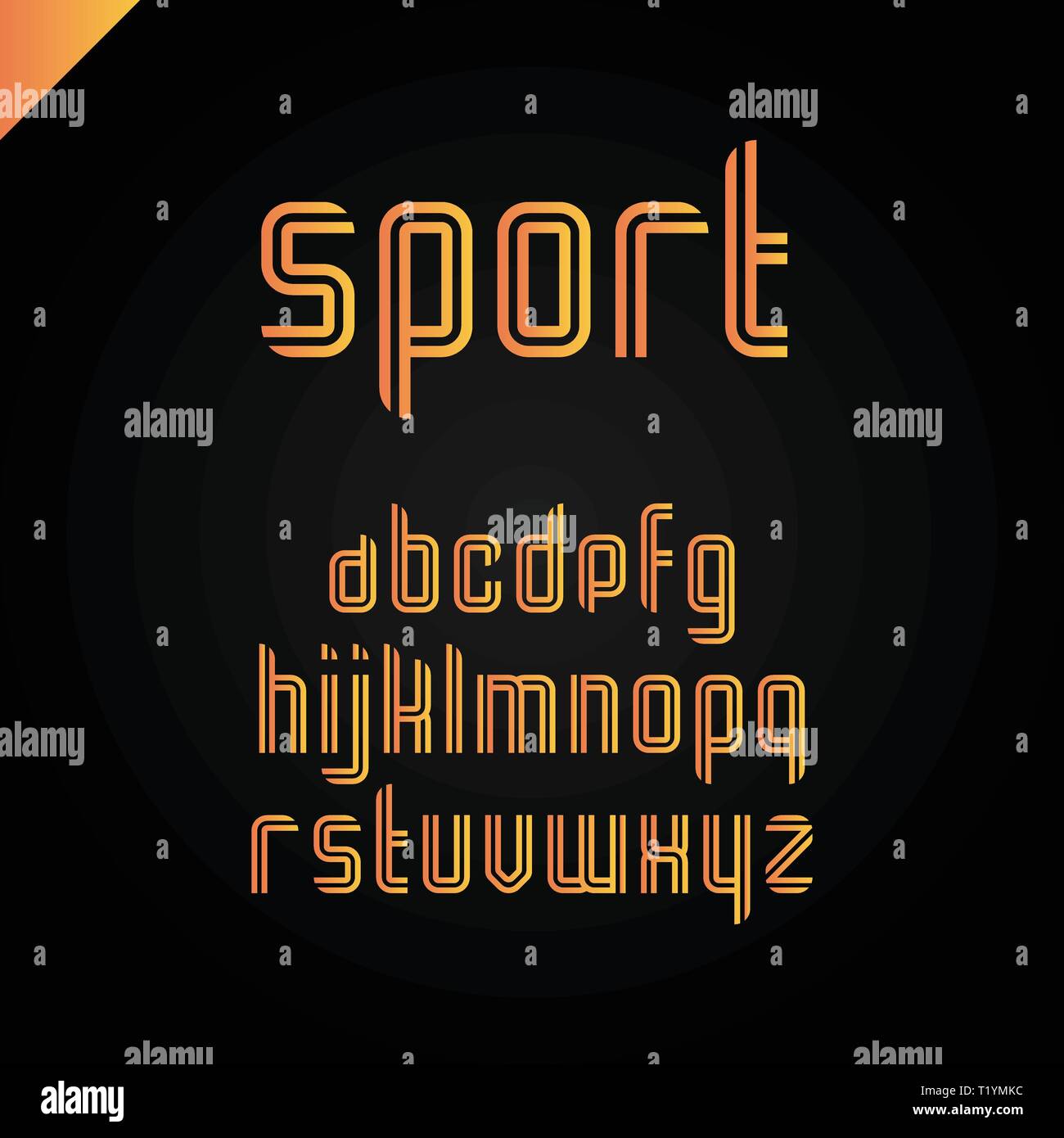 Sport font Vector square alphabet or letter set Stock Vector Image ...