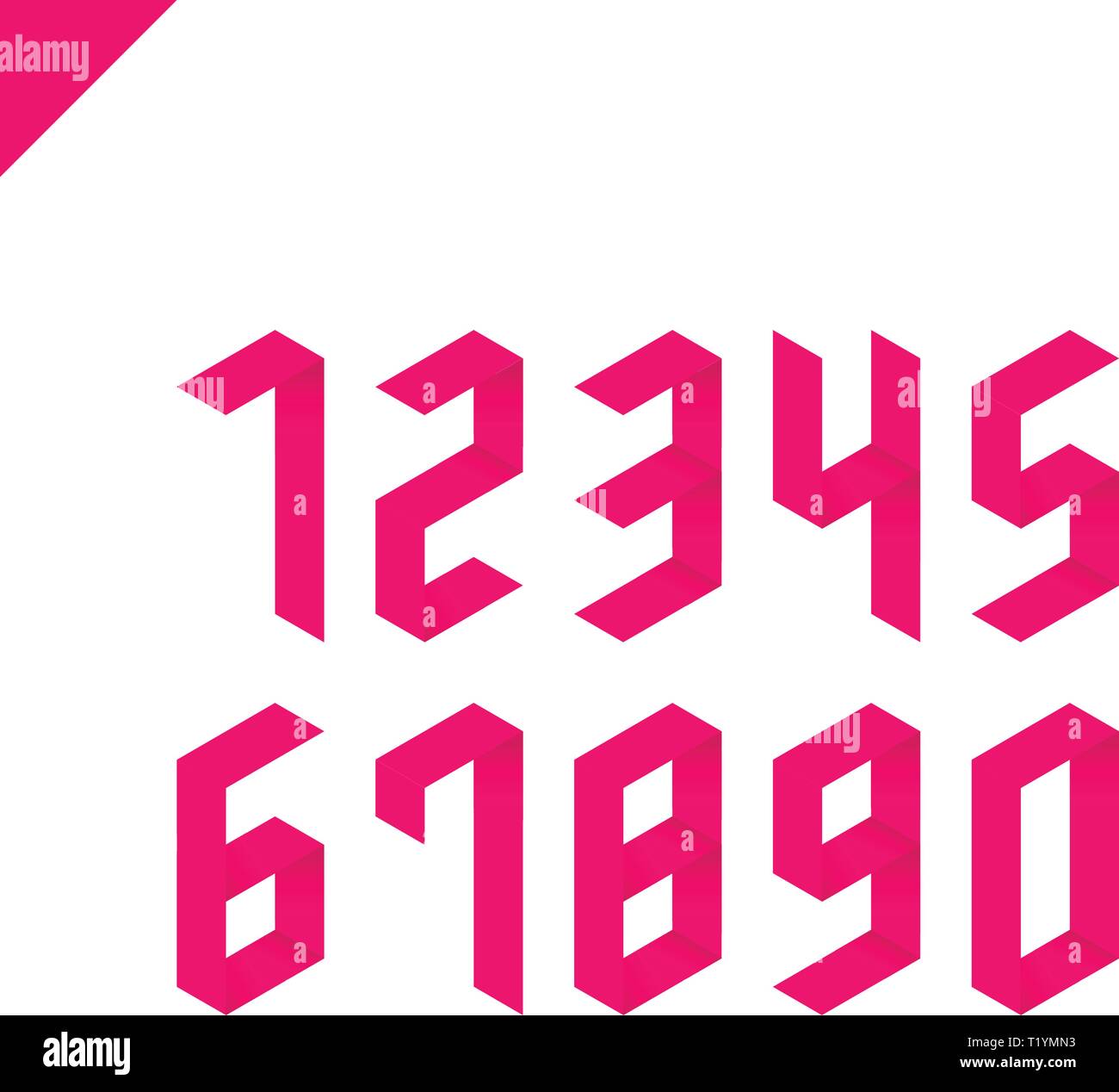 Collection of the pink isometric sport numbers with shadow set. Vector ...