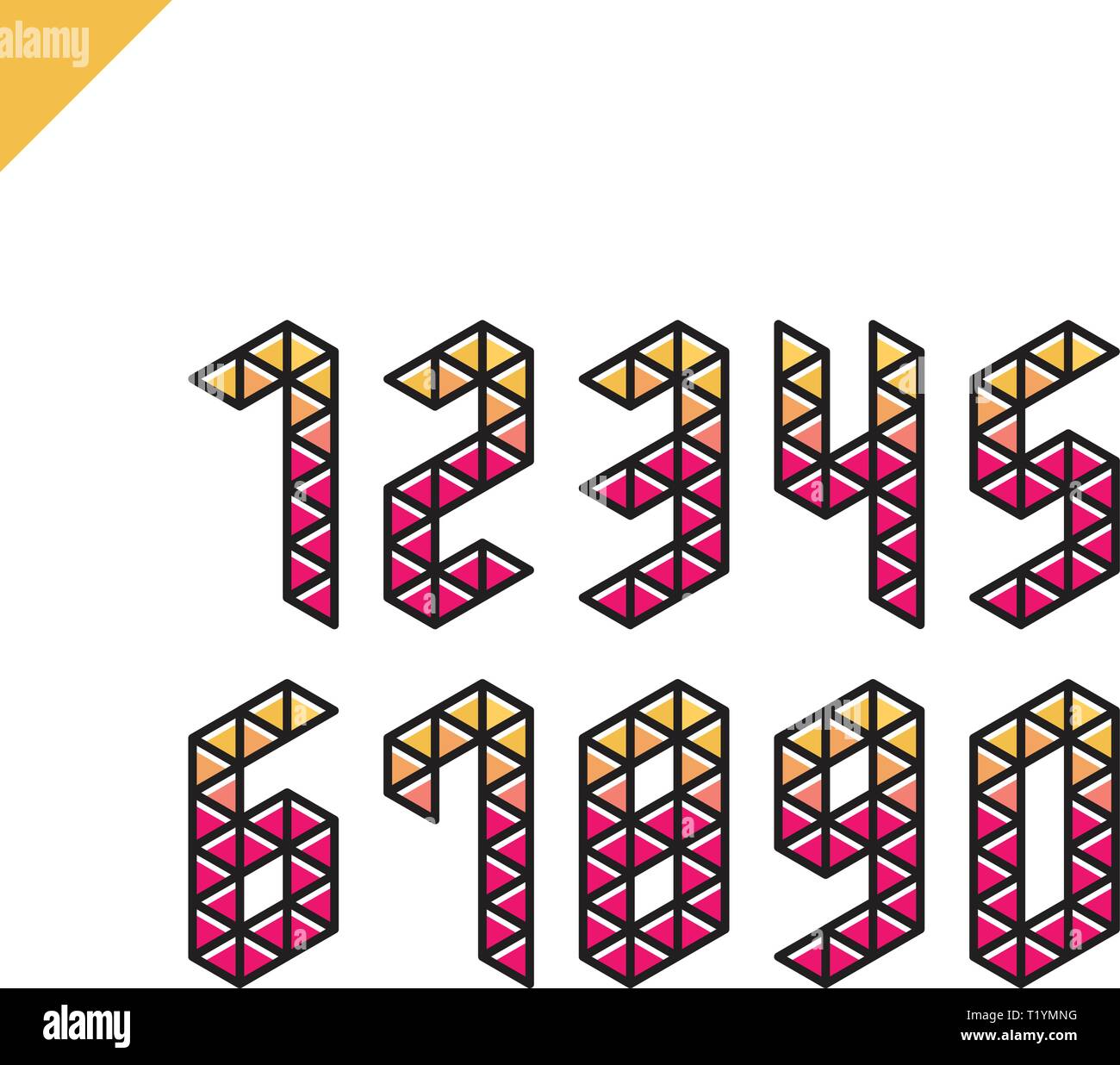 Collection of the isometric sport numbers set with triangle. Vector ...