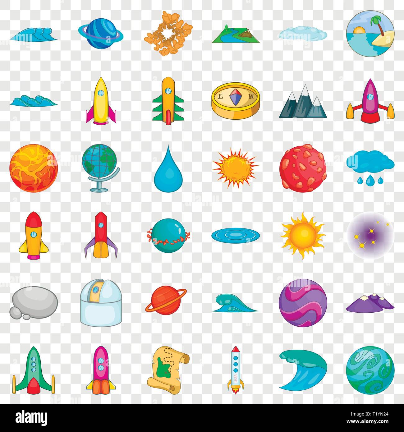 Discovery icons set, cartoon style Stock Vector Image & Art - Alamy