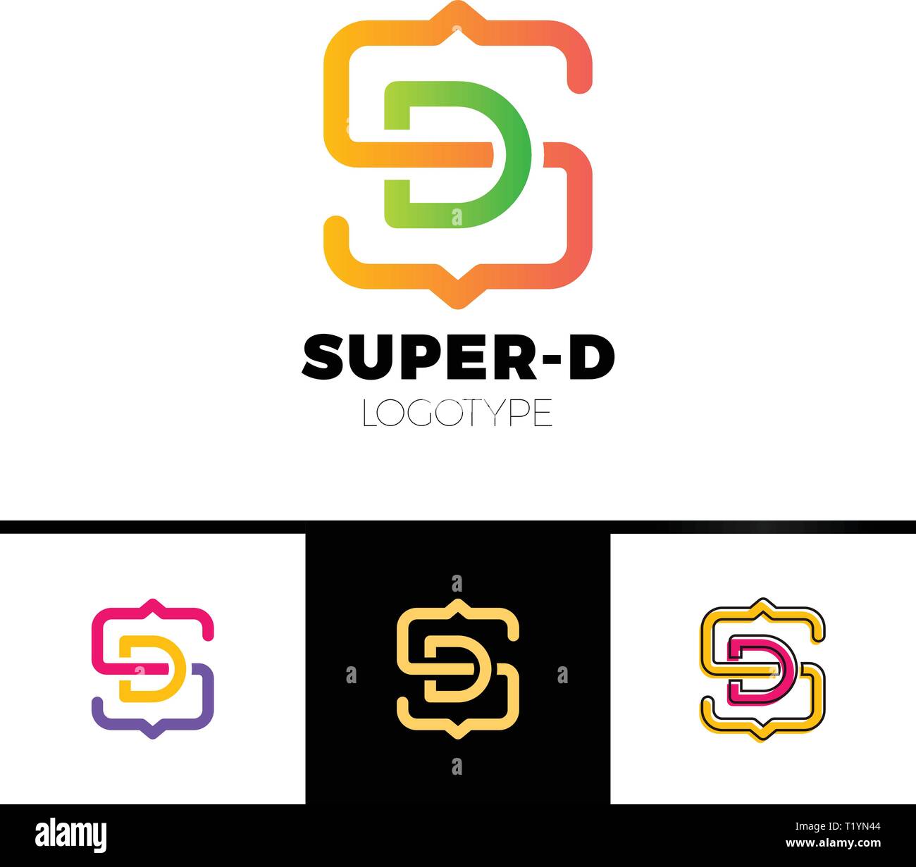 letter S and D monogram square shape logo with code brackets Stock ...