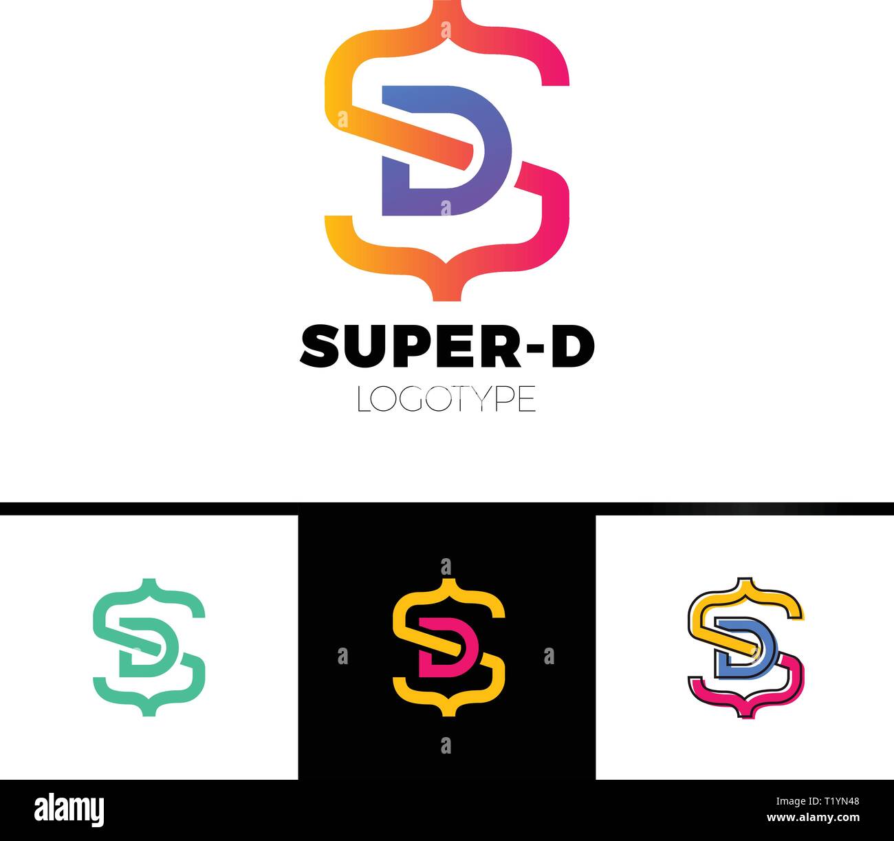 letter S and D monogram square shape logo with code brackets Stock ...