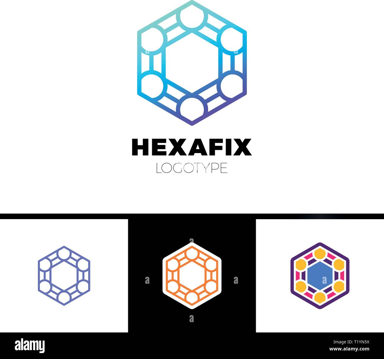 Mechanic Gear Fix Hexagon Abstract Logo design Stock Vector Image & Art ...