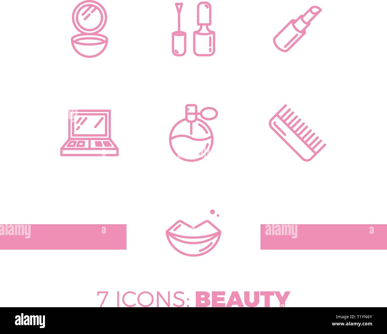 Modern icons set of cosmetics, beauty, spa and symbols collection made ...