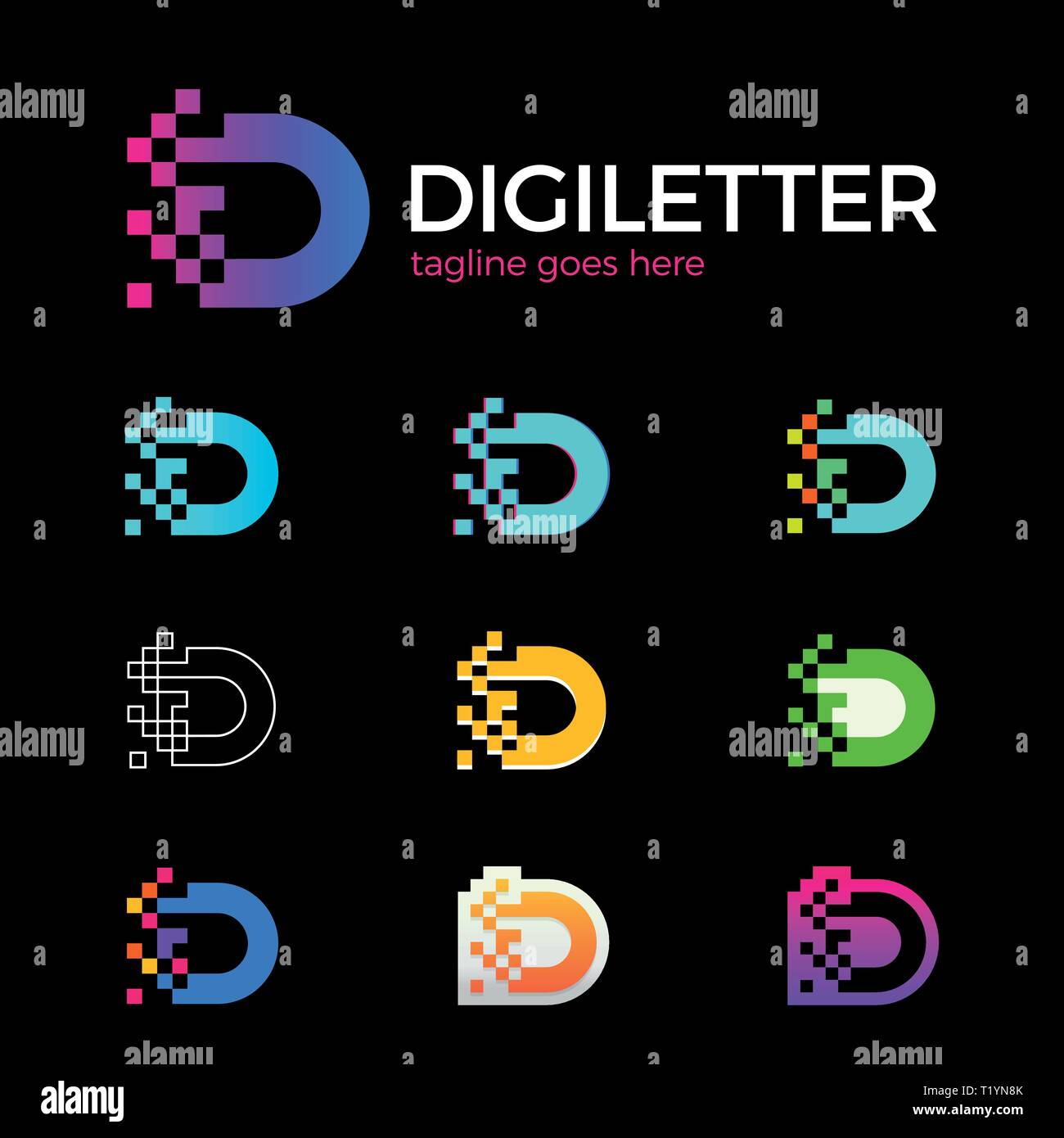 Business corporate Colorful letter D logotype vector template. Letter ...