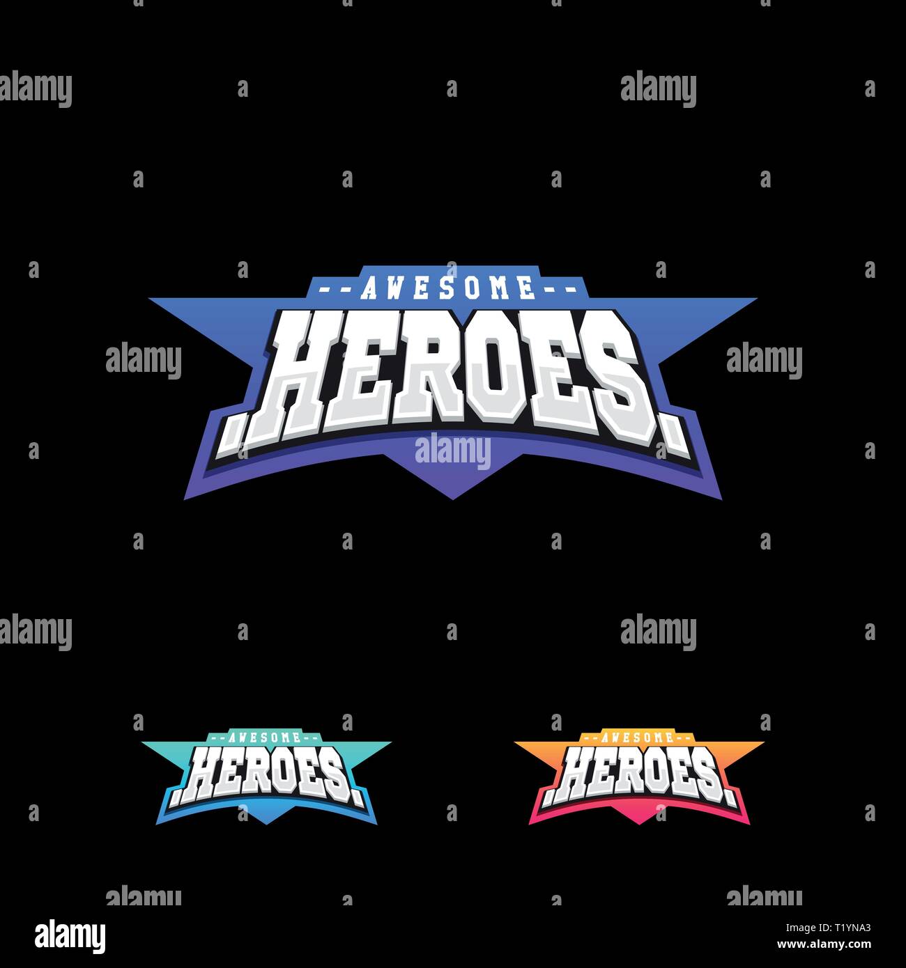 Heroes or Superhero sport text logo. Vector, isolated for t-shirt ...