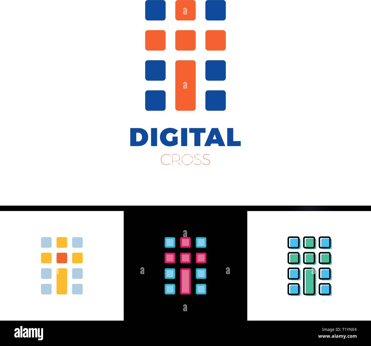 Christian cross logo in simple and clean style. Church logo Stock ...