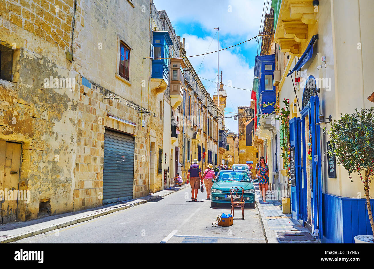 RABAT, MALTA - JUNE 16, 2018: Old town is the perfect place to have a ...