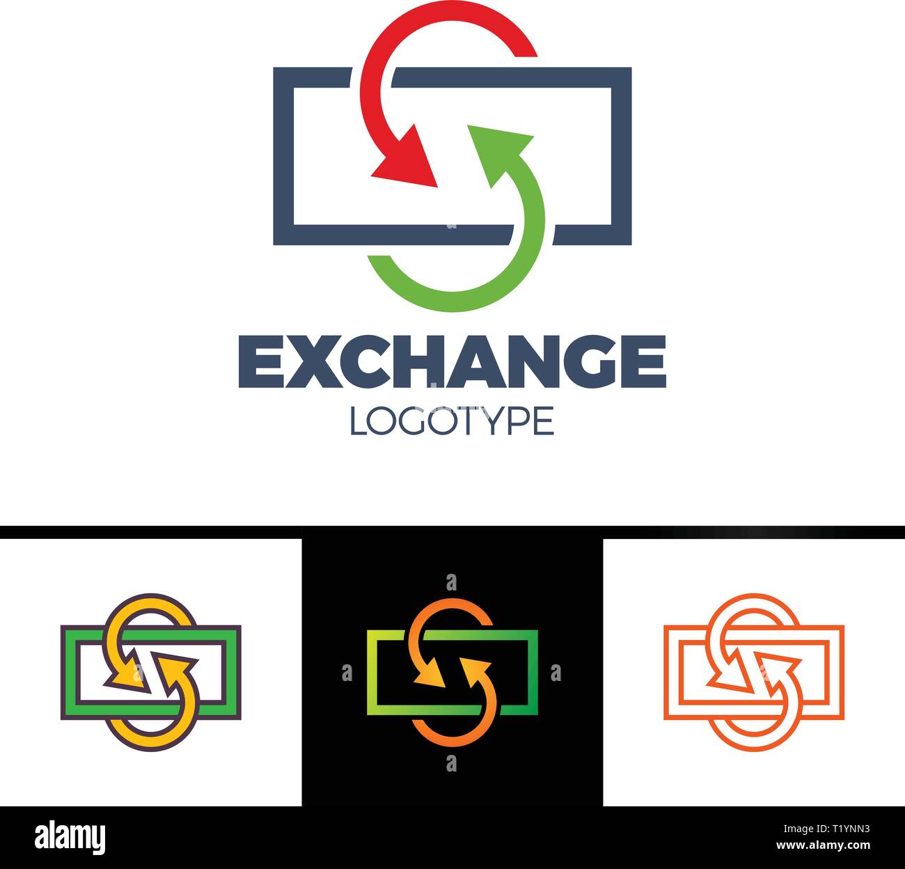 Currency exchange rate vector logo hi-res stock photography and images ...