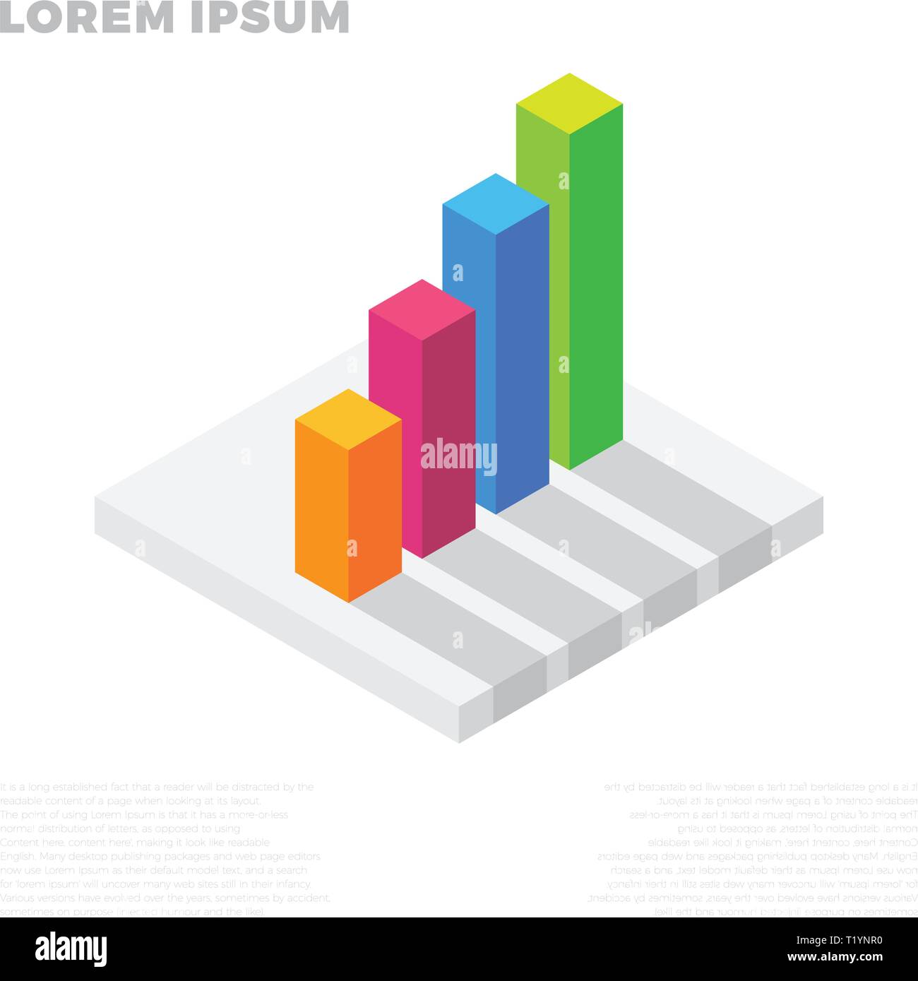 growth graph chart, market success, stock bar up isometric flat icon ...