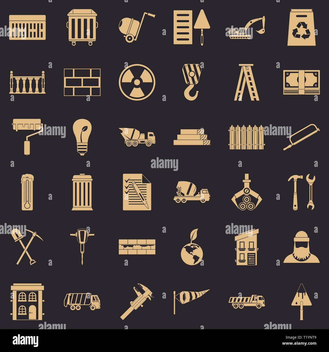 Building material icons set, simple style Stock Vector Image & Art - Alamy