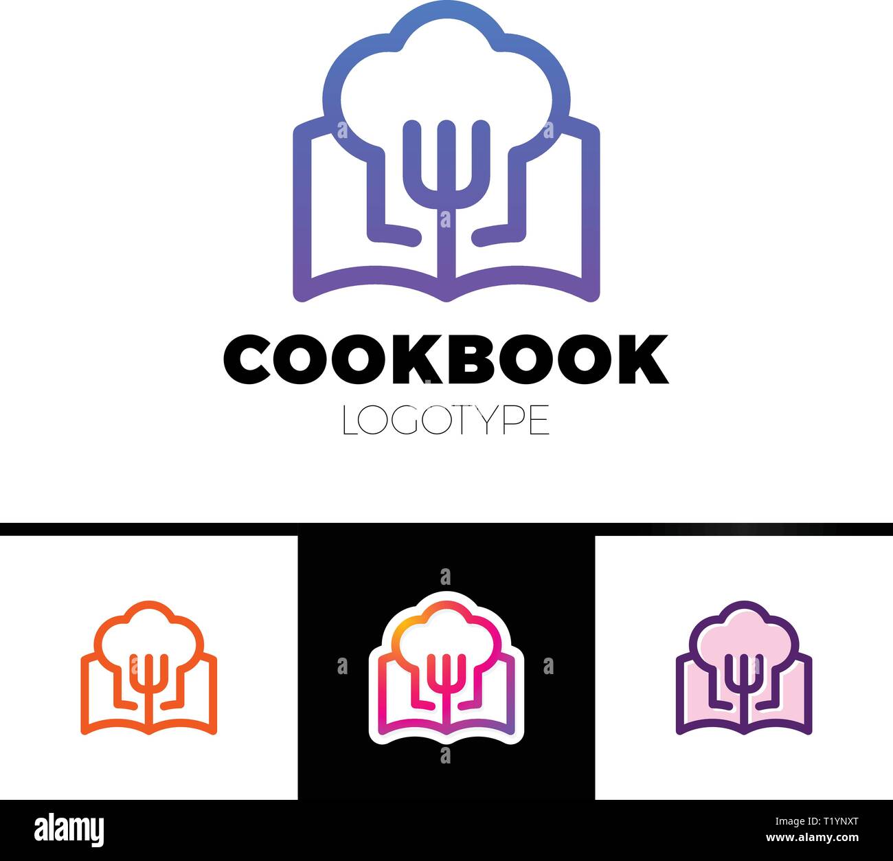 Cook book logo. Cooking learn vector logotype Stock Vector Image & Art ...