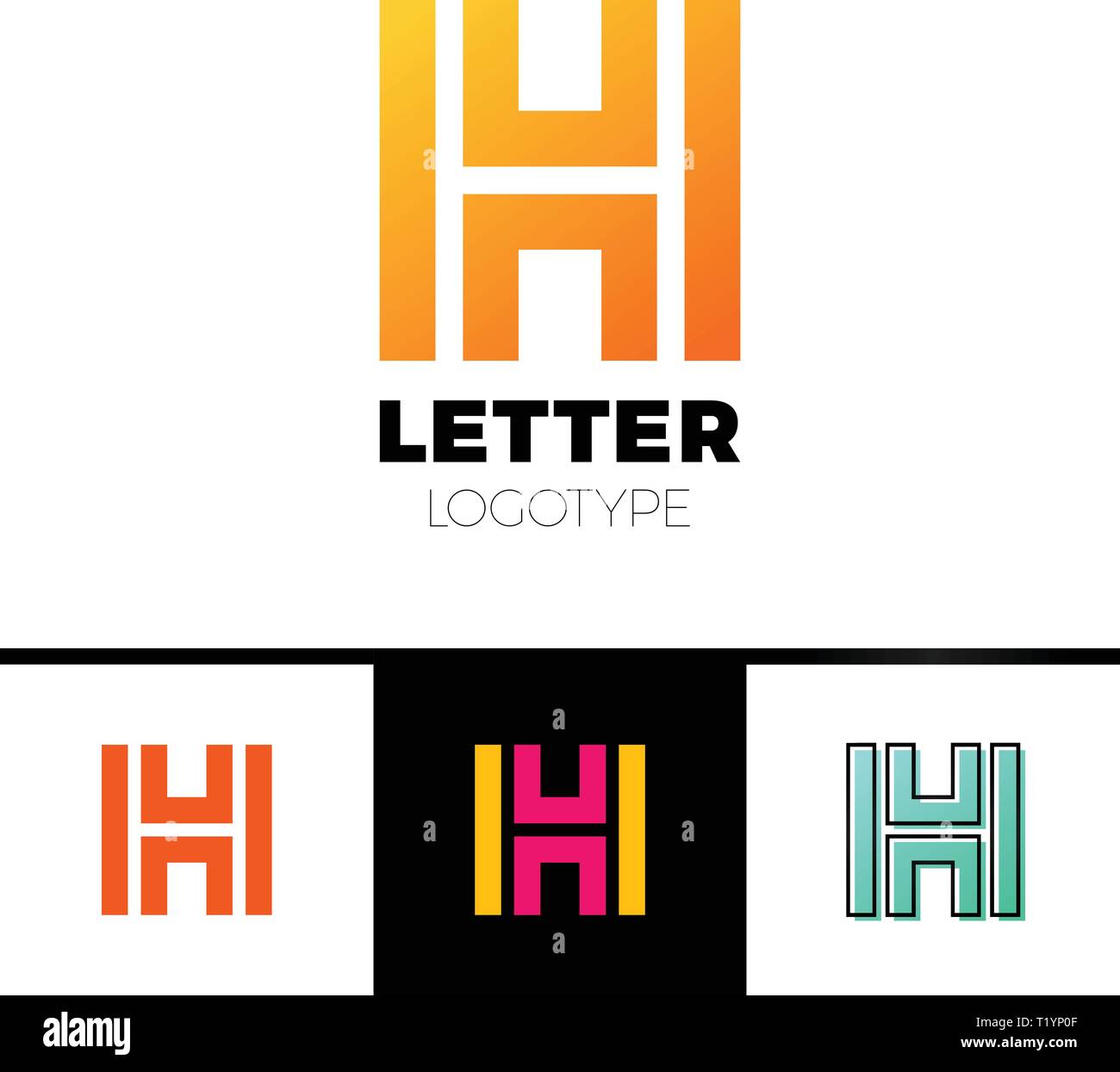 Unusual geometric letter H. Architecture vector logo. Isolated monogram ...
