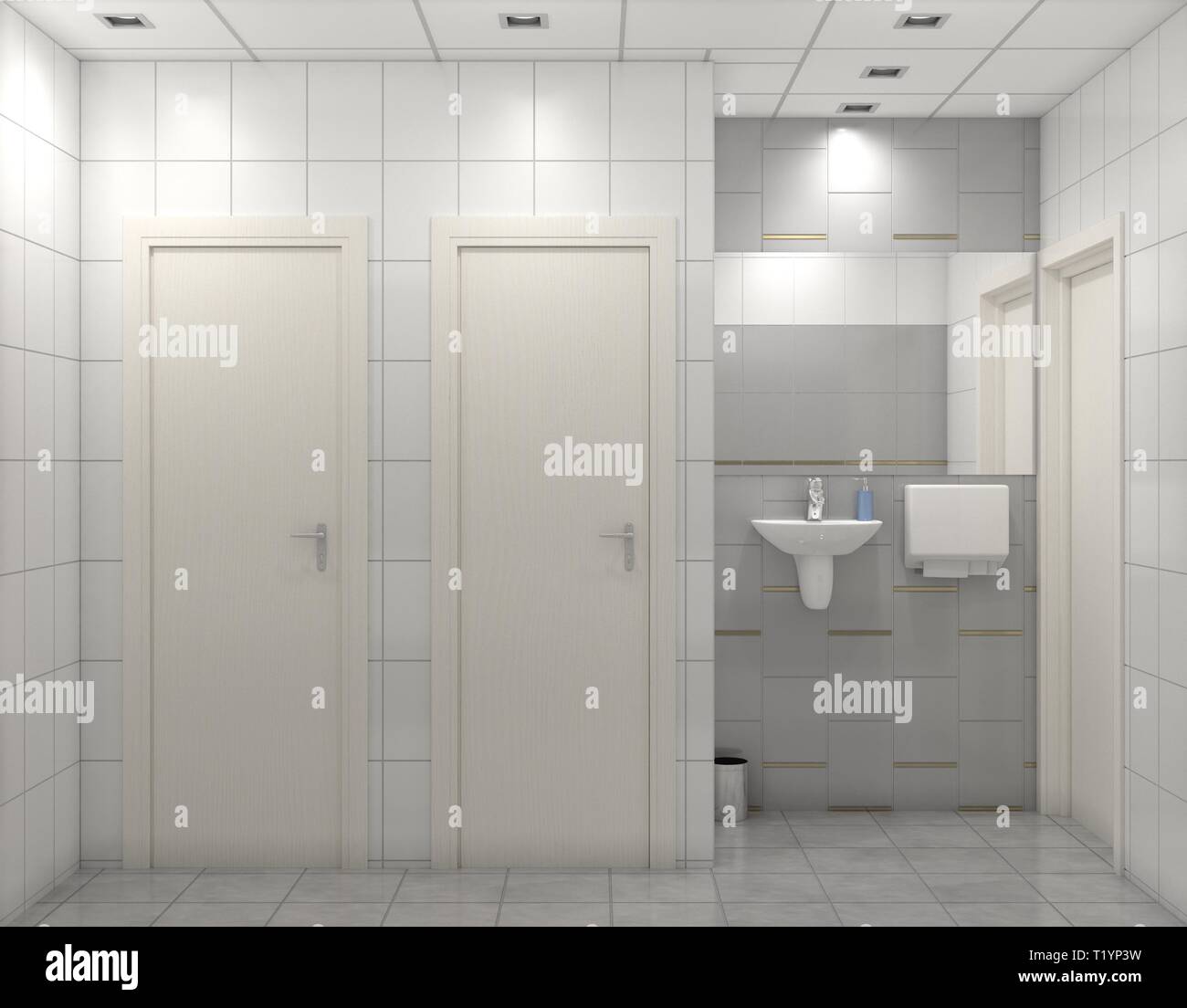 restroom, interior visualization, 3D illustration Stock Photo - Alamy