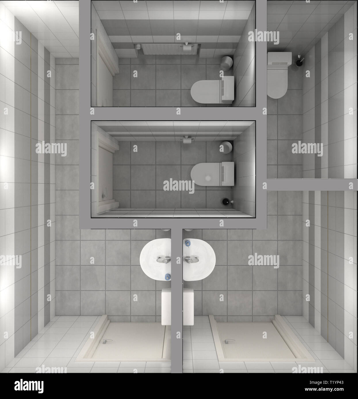restroom, interior visualization, 3D illustration Stock Photo - Alamy