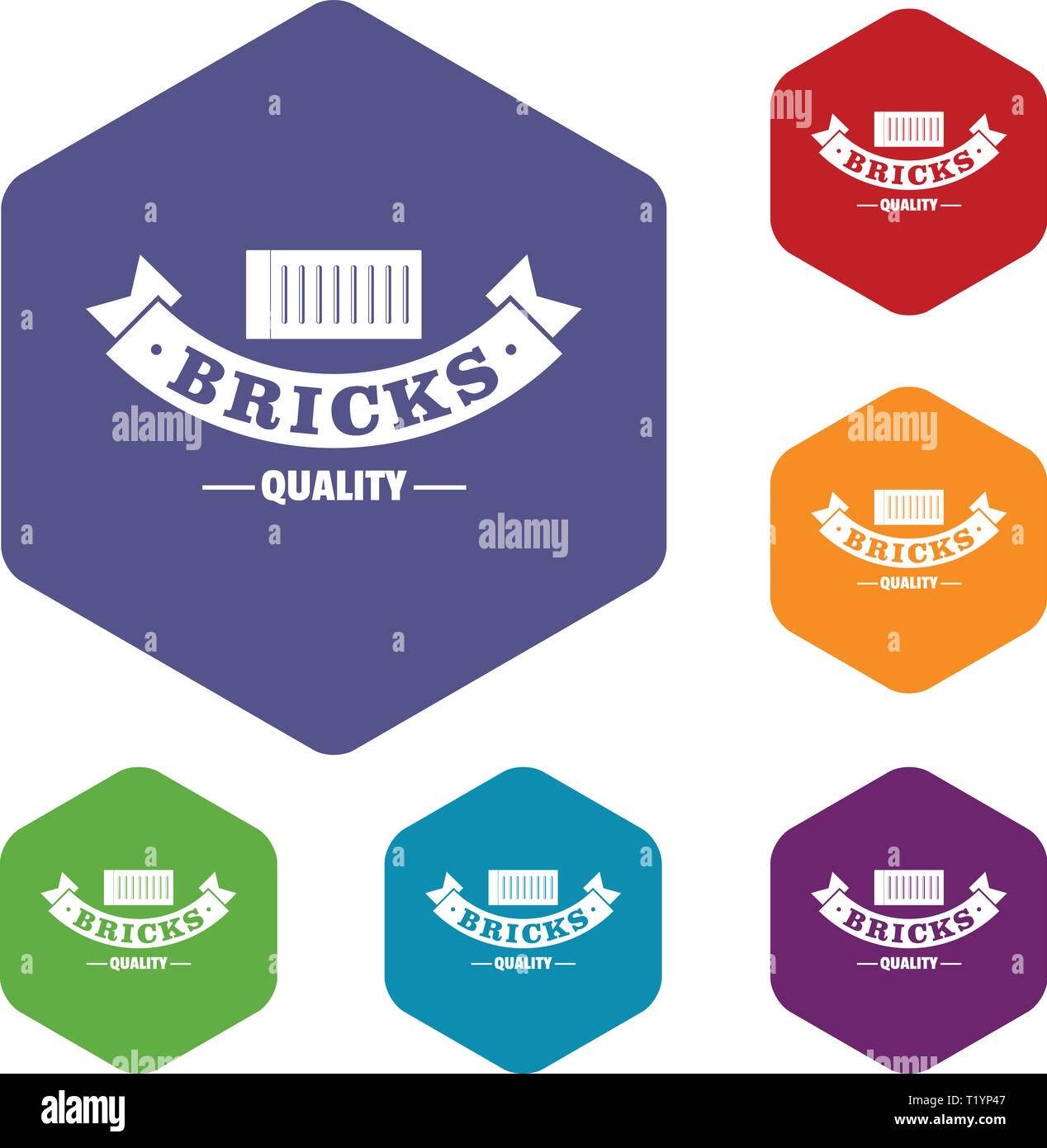 Brick icons vector hexahedron Stock Vector Image & Art - Alamy