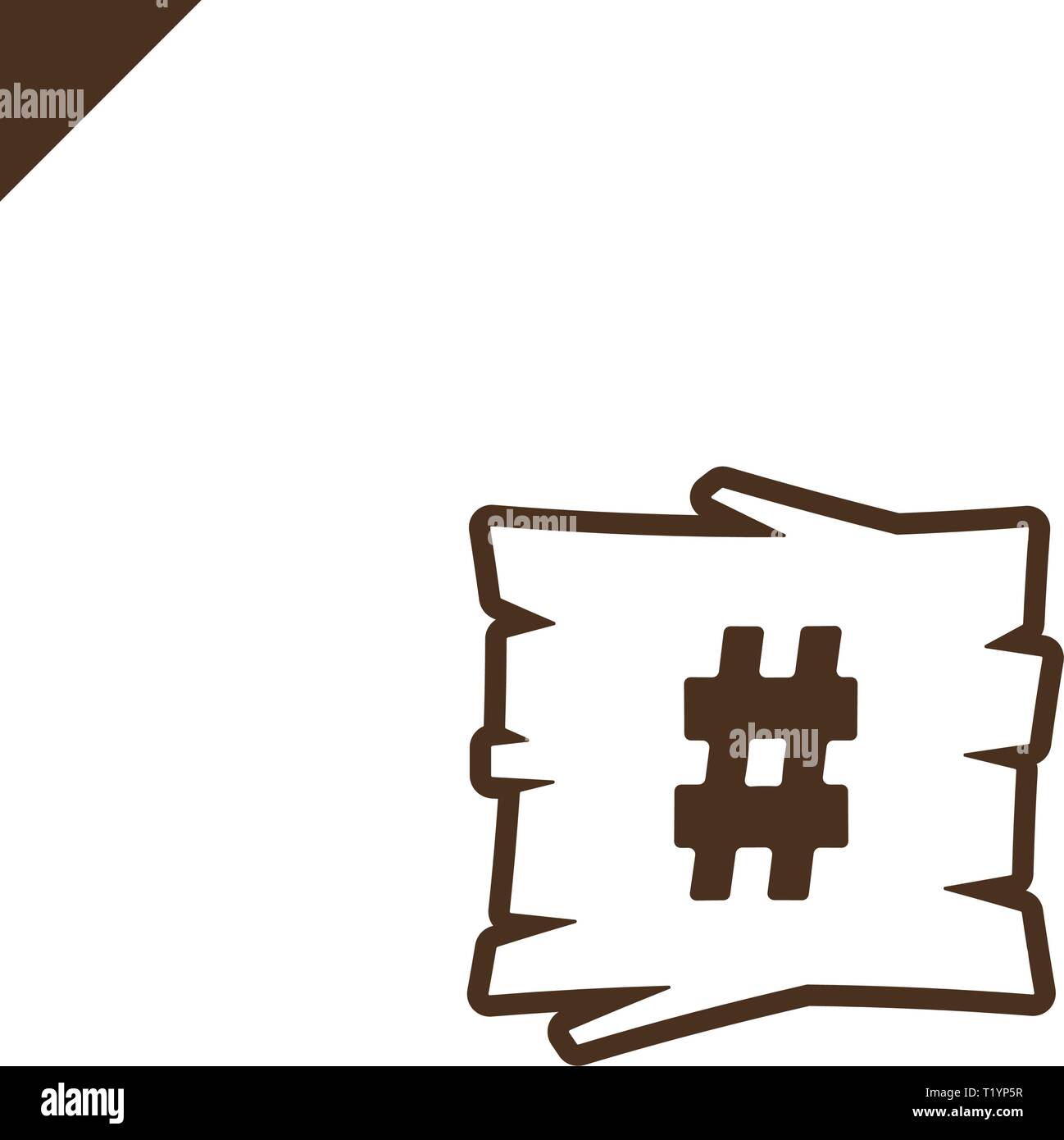 Wooden alphabet blocks with symbol hash in wood texture area with ...