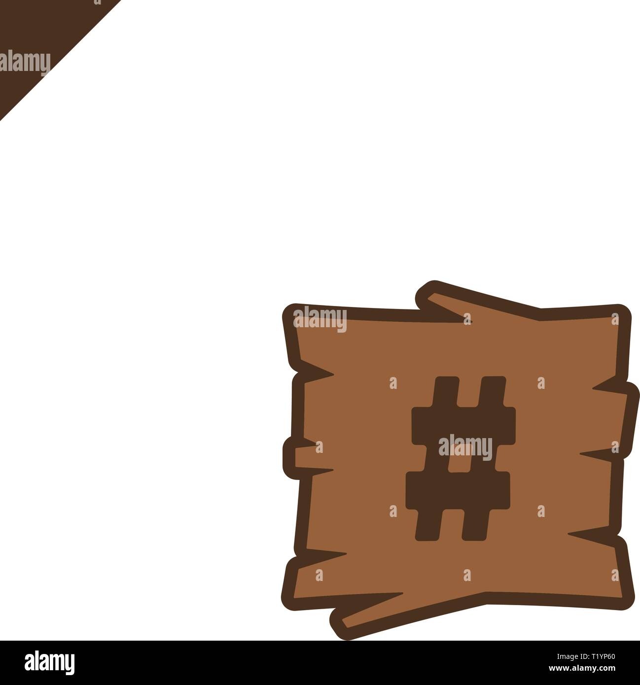 Wooden alphabet blocks with symbol hash in wood texture area with ...