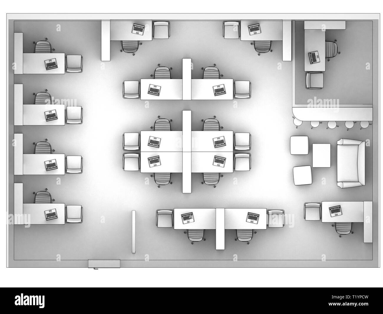 office, interior visualization, 3D illustration Stock Photo - Alamy