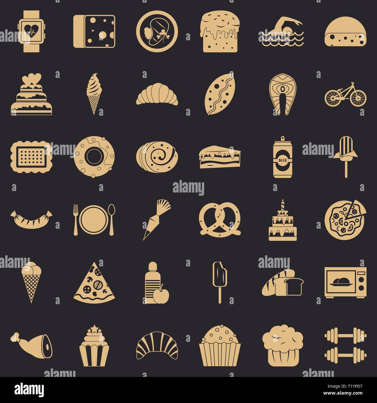Calories icons set, simple style Stock Vector Image & Art - Alamy