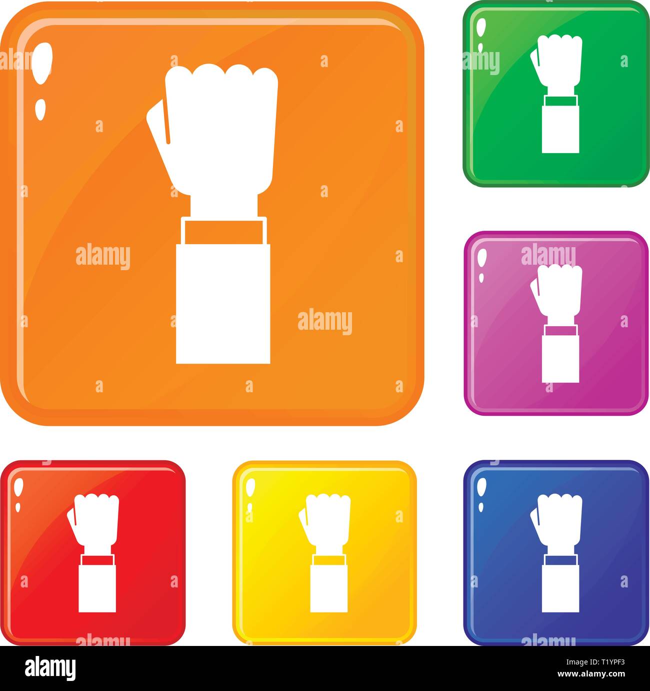 Fist up demonstration icons set vector color Stock Vector Image & Art ...