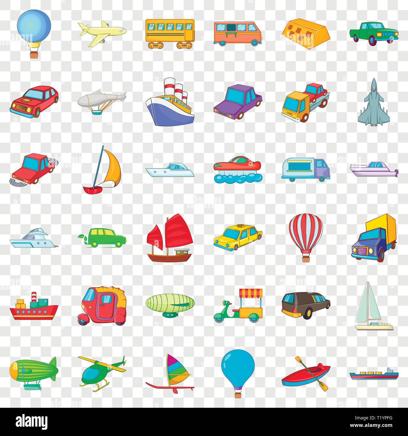 Different vehicle icons set, cartoon style Stock Vector Image & Art - Alamy