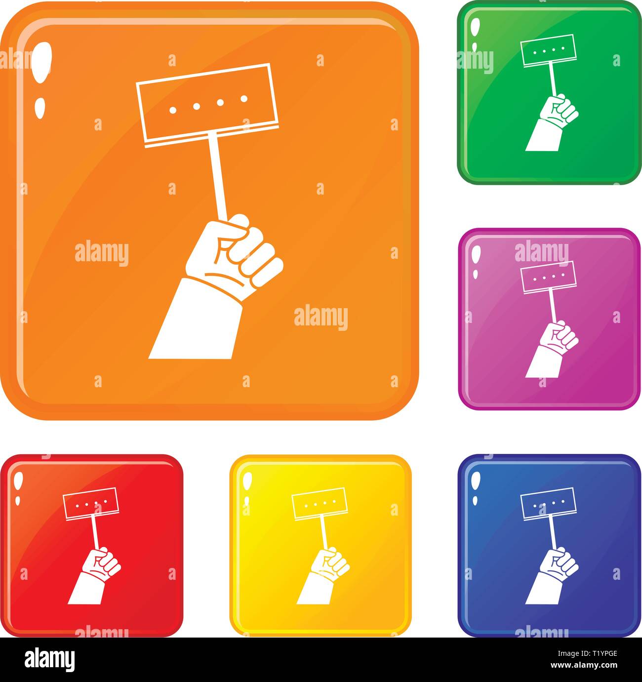 Fist up icons set vector color Stock Vector Image & Art - Alamy