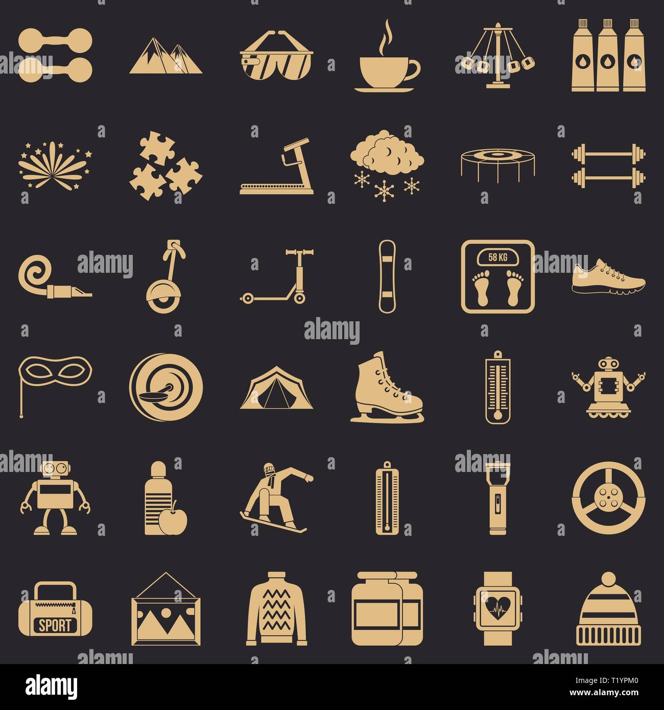 Children activity icons set, simple style Stock Vector Image & Art - Alamy