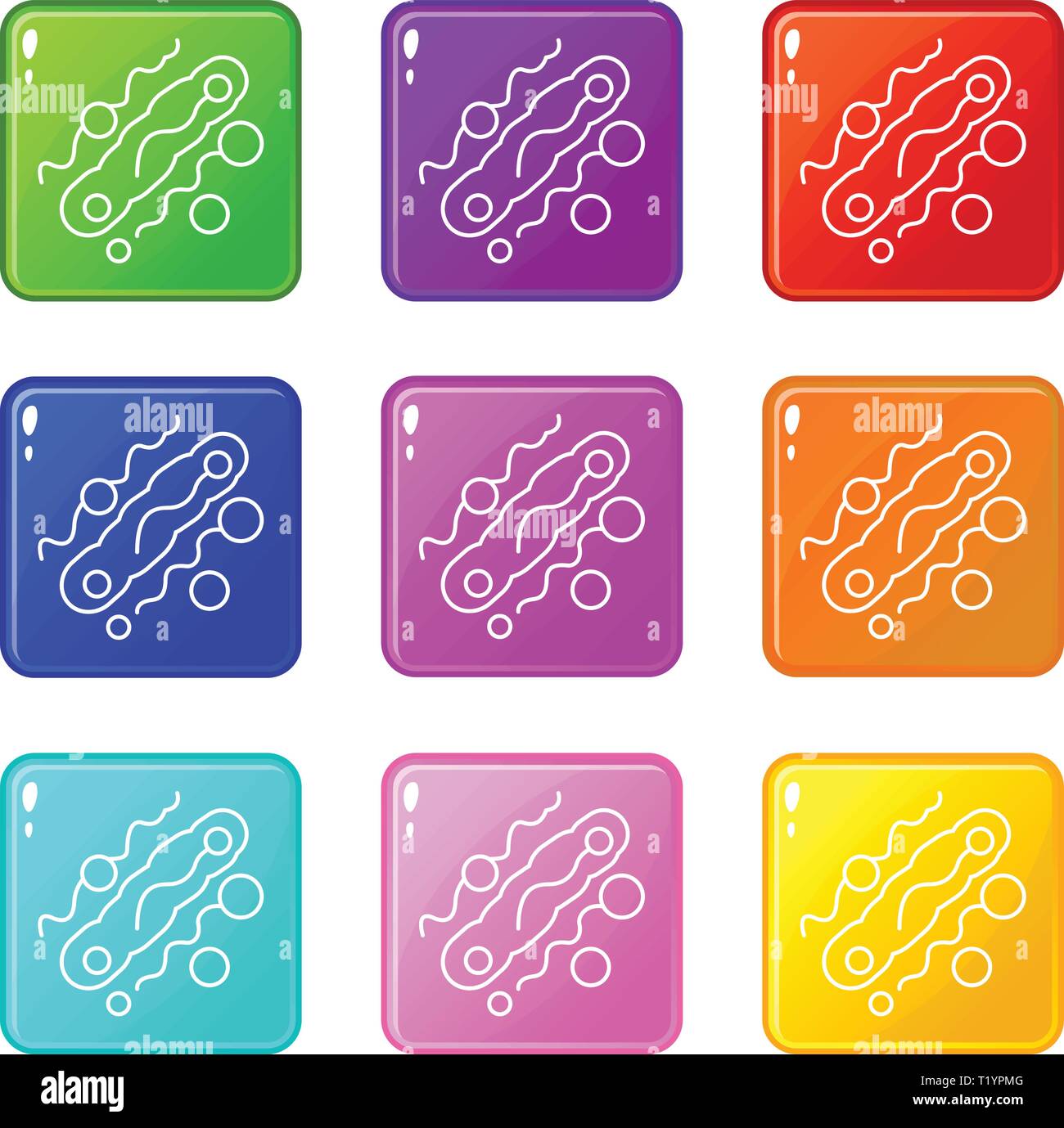 Corynebacterium icons set 9 color collection Stock Vector Image & Art ...