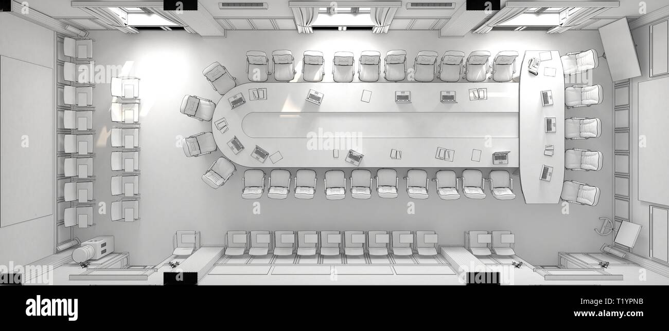 conference room, meeting room, interior visualization, 3D illustration ...