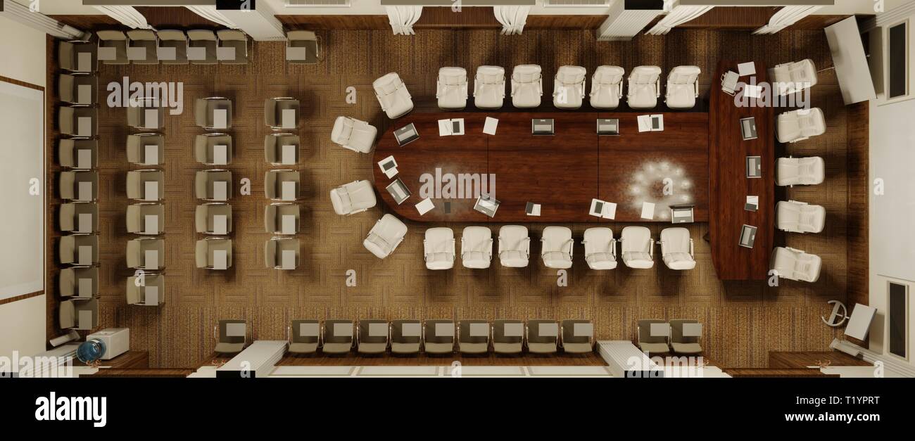 conference room, meeting room, interior visualization, 3D illustration ...