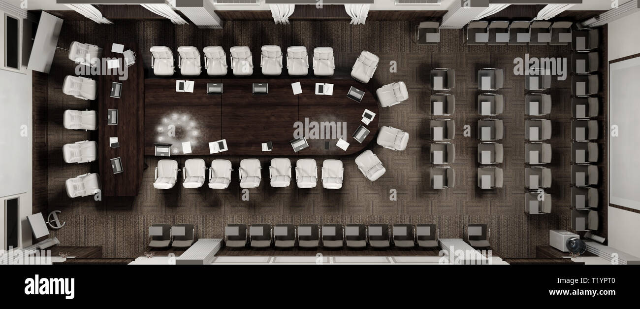 conference room, meeting room, interior visualization, 3D illustration ...