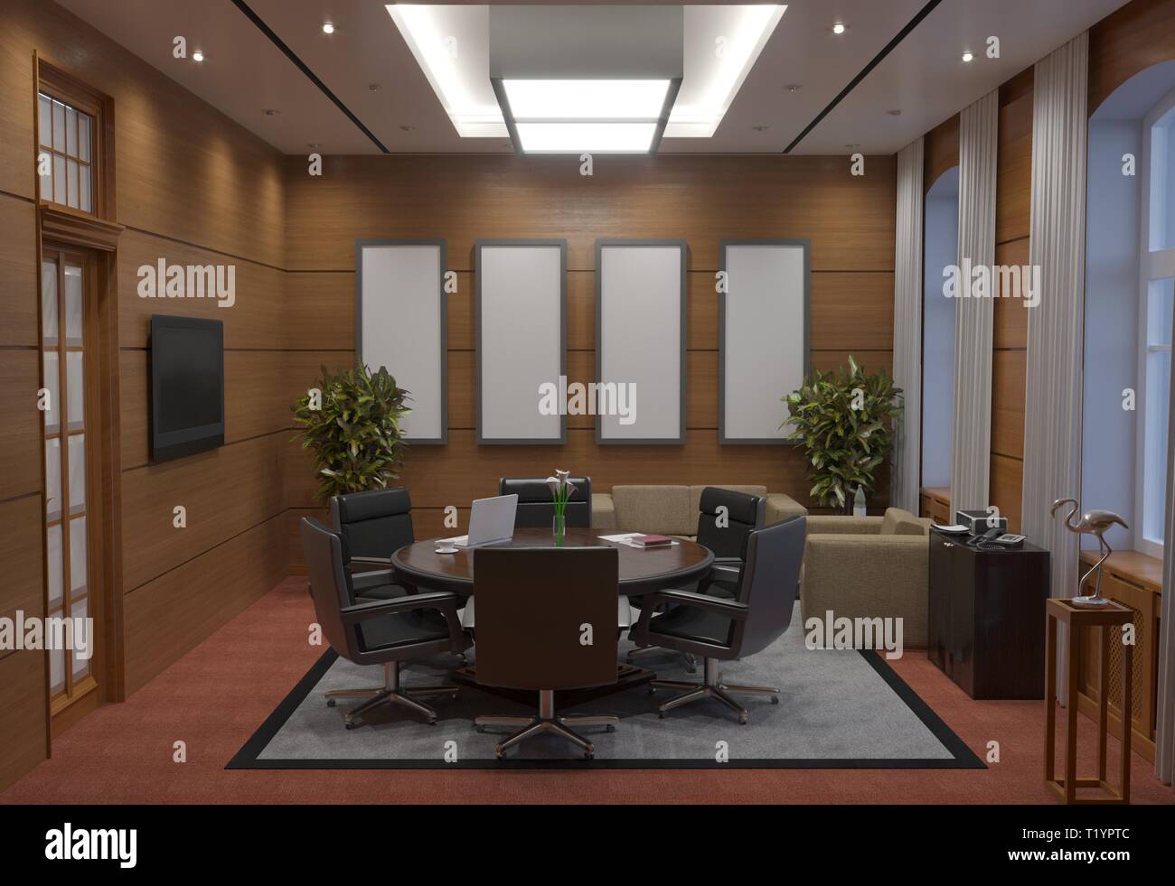 conference room, meeting room, interior visualization, 3D illustration ...