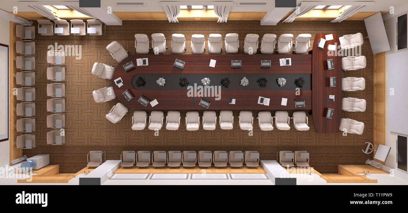 conference room, meeting room, interior visualization, 3D illustration ...