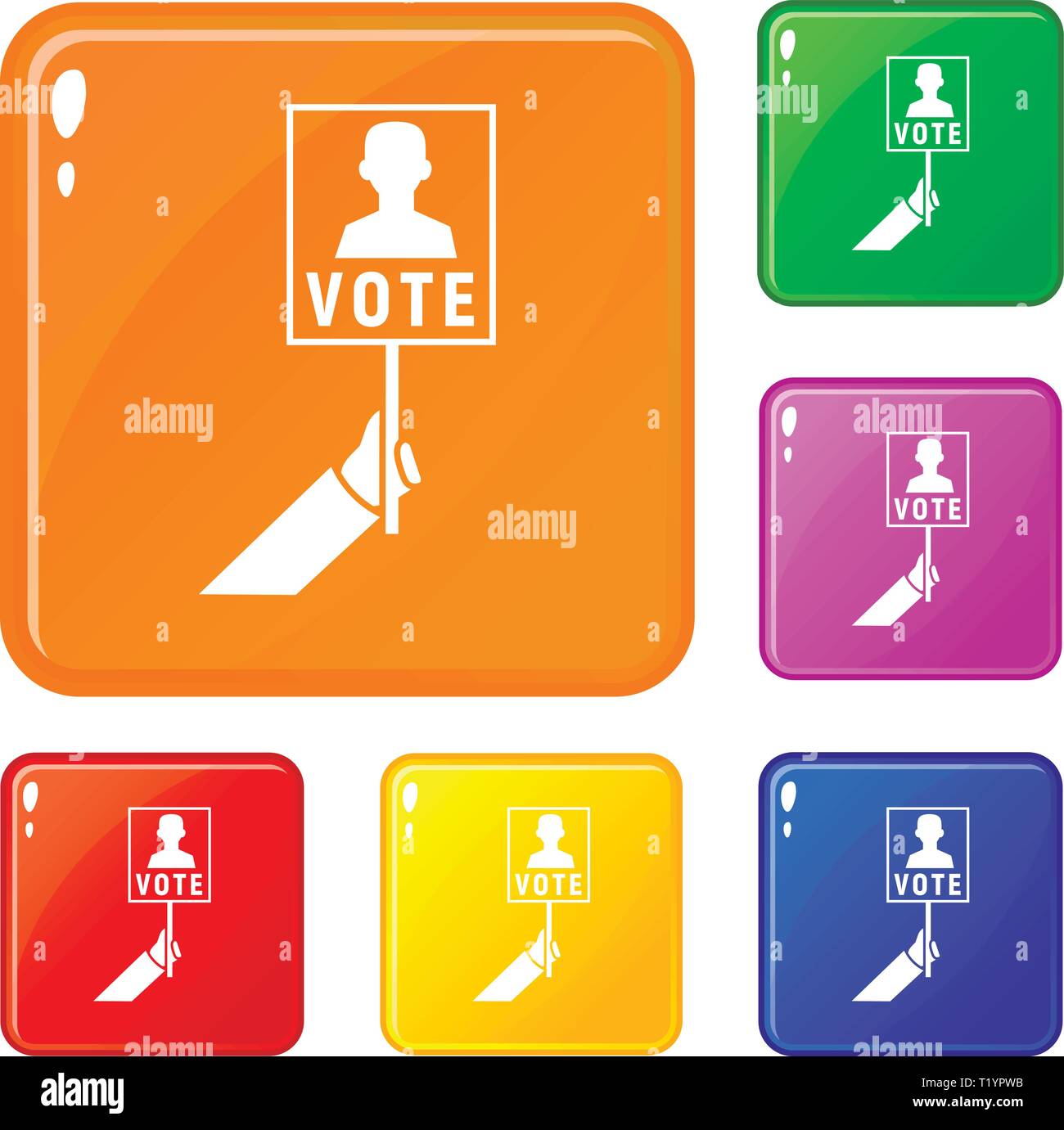 Election politician poster icons set vector color Stock Vector Image ...