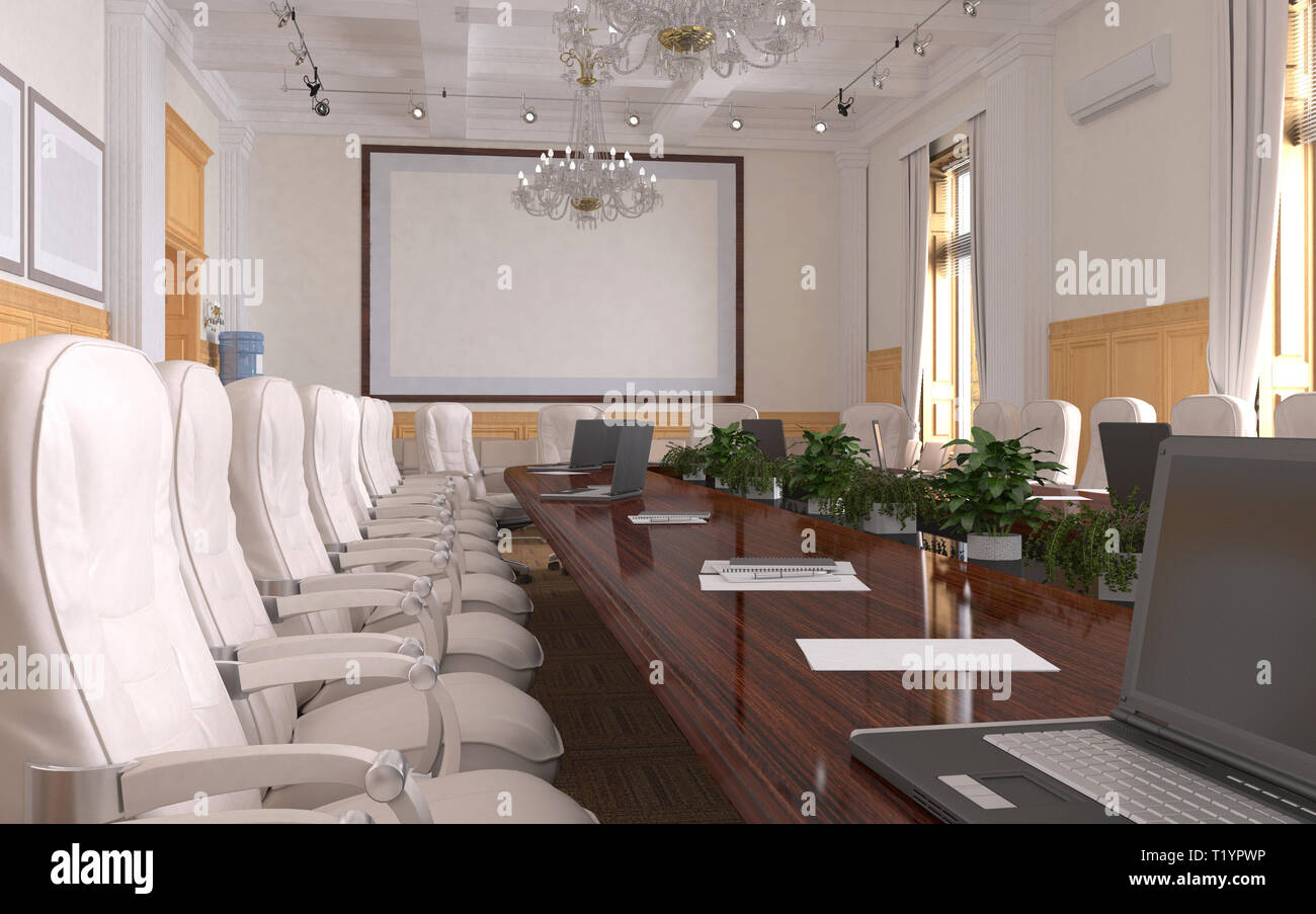 conference room, meeting room, interior visualization, 3D illustration ...
