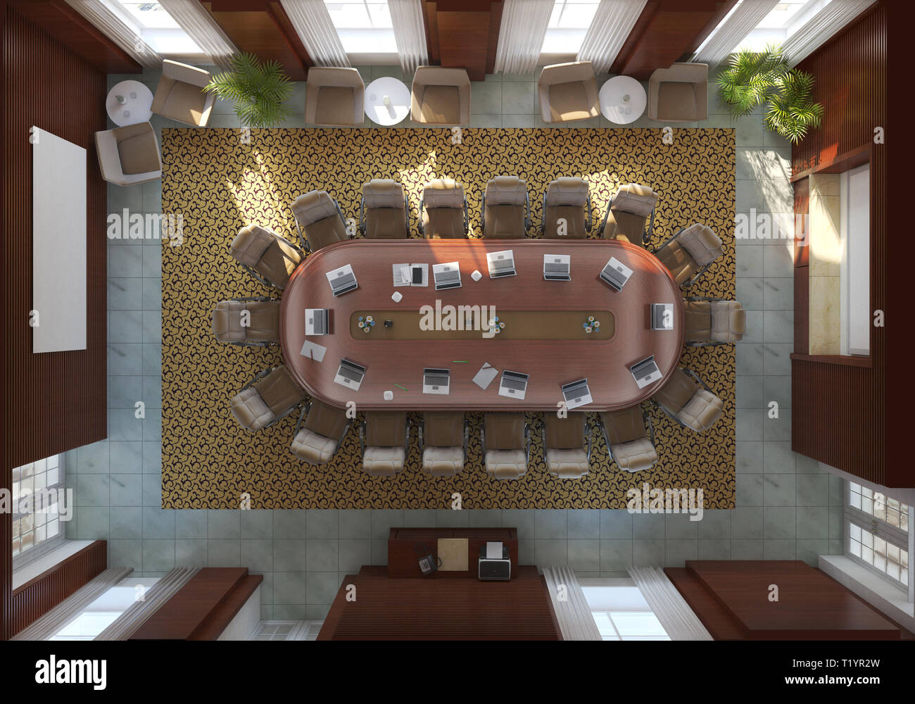 conference room, meeting room, interior visualization, 3D illustration ...