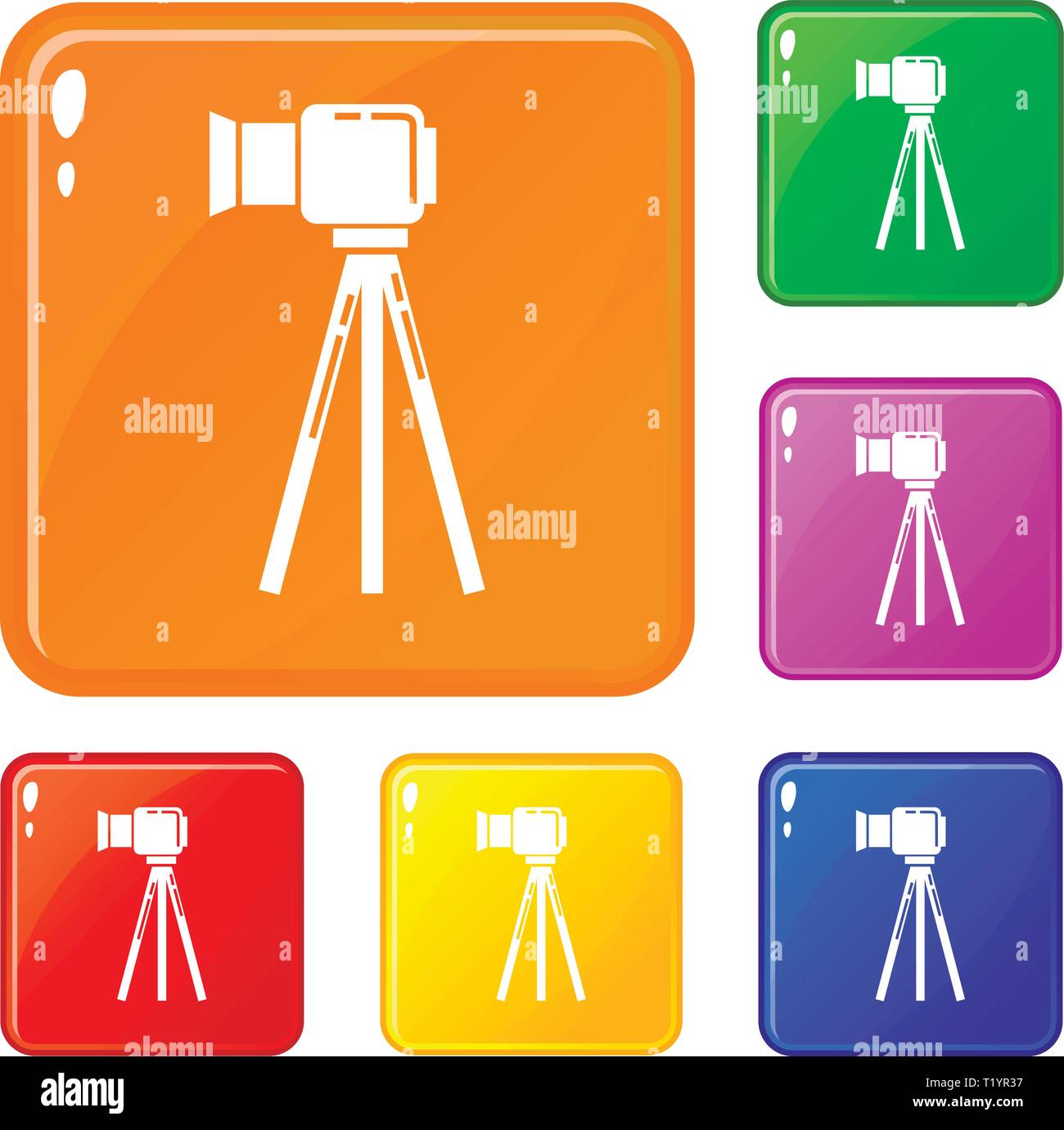 Political candidate interview icons set vector color Stock Vector Image ...