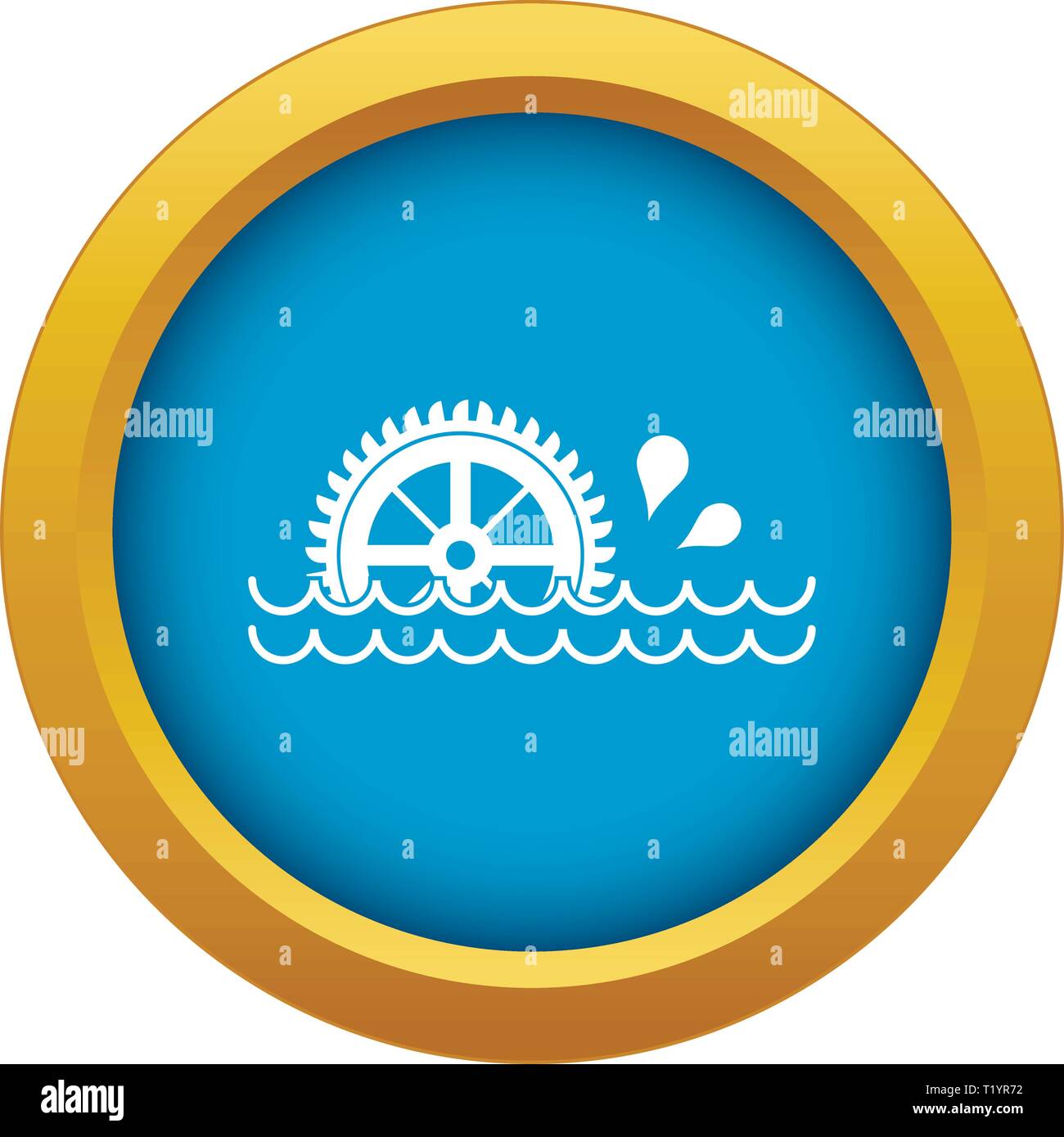 Waterwheel icon blue vector isolated Stock Vector Image & Art - Alamy