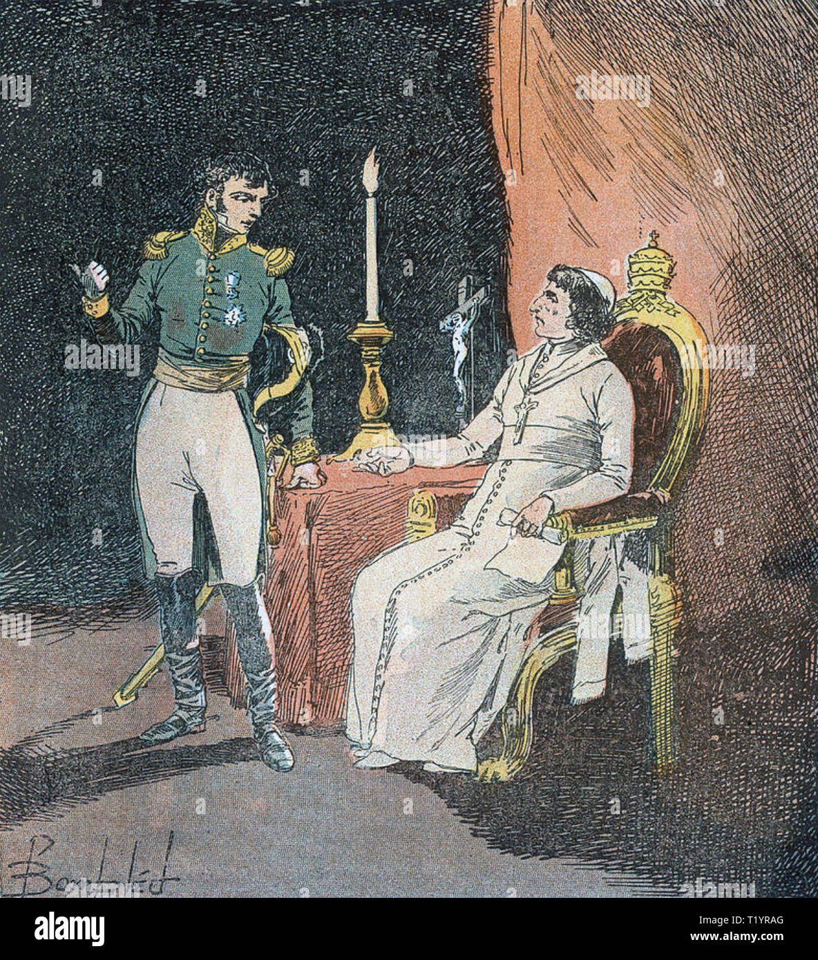 POPE PIUS VII (1742-1823) is taken prisoner by Napoleon in 1809 Stock ...