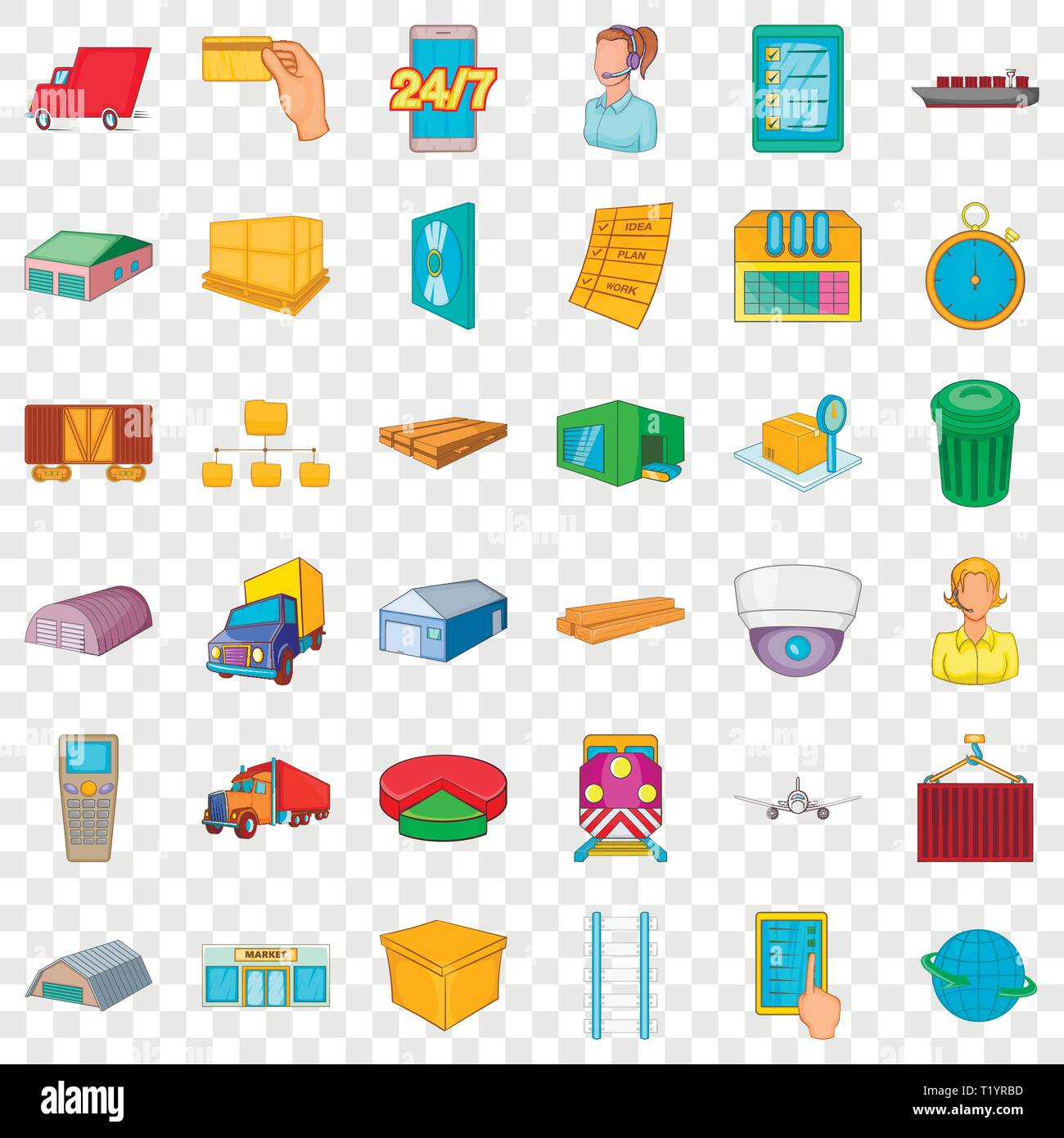 Cargo icons set, cartoon style Stock Vector Image & Art - Alamy