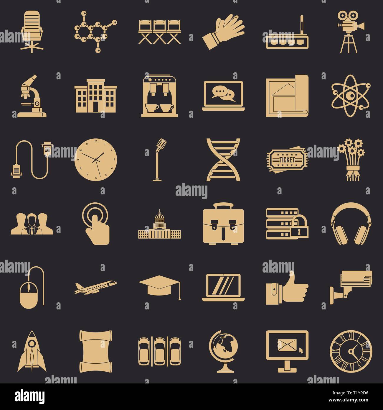 Conference icons set, simple style Stock Vector Image & Art - Alamy