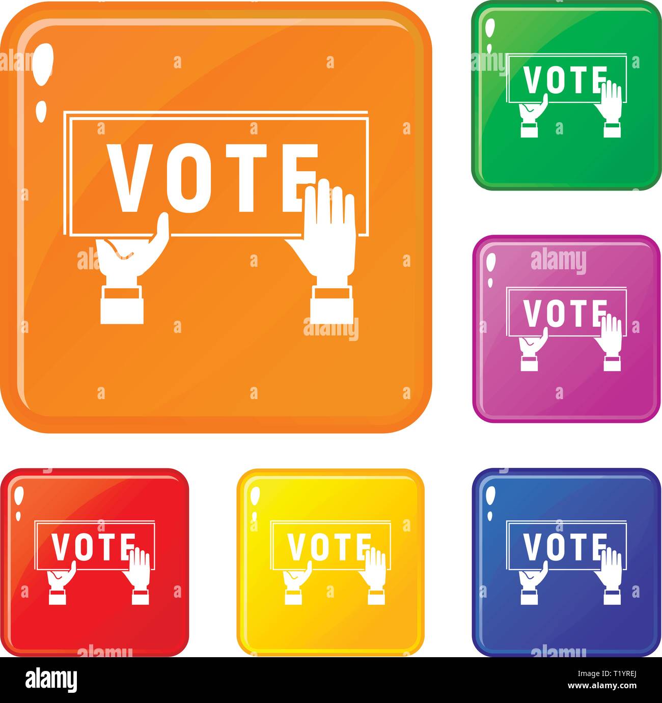 Vote poster icons set vector color Stock Vector Image & Art - Alamy