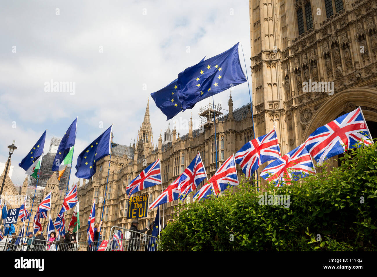 Eu and union jack flags hi-res stock photography and images - Alamy