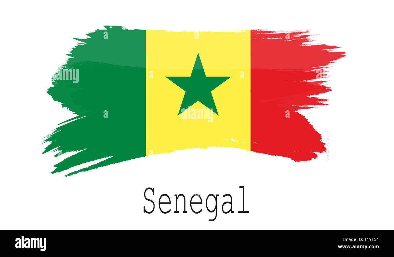 Senegal flag on white Cut Out Stock Images & Pictures - Alamy