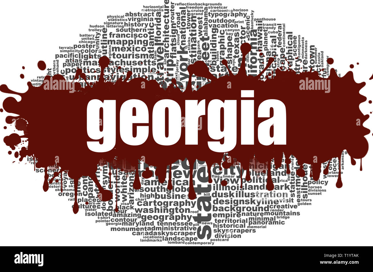 Georgia word cloud design. Creative illustration of idea word lettering ...