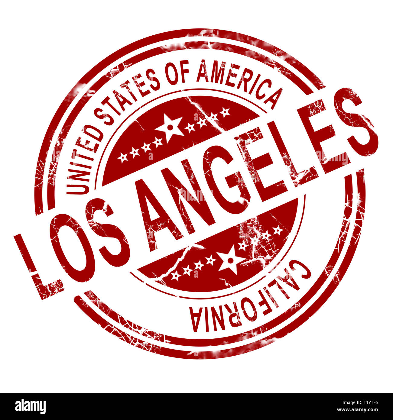 Red Los Angeles stamp with white background, 3D rendering Stock Photo ...